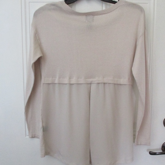 August Moon | Tops | August Moon Ivory Sweater Halfback Sheer Size S ...